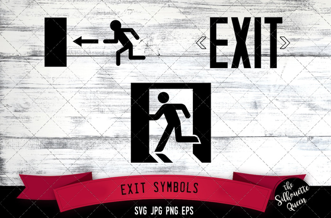 Exit Symbols Icon SVG -vector Symbol Commercial & Personal Use- Cricut ...