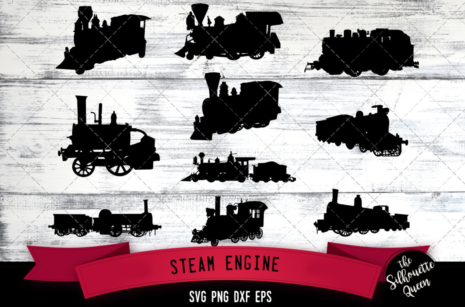 Steam Engine Svg File Railroad Svg Cut File Silhouette - Etsy