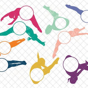 Diving Svg Monogram, Circle Frames, Cuttable Design, Cut Files ...