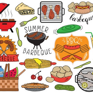 BBQ Clipart, Summer Barbecue Clipart, Picnic Clip Art, Bbq Invitation ...