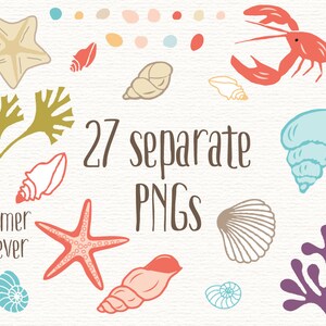 Sea Life Clipart, Vector, Ocean Clipart, Hand Drawn Wreath, Shell ...