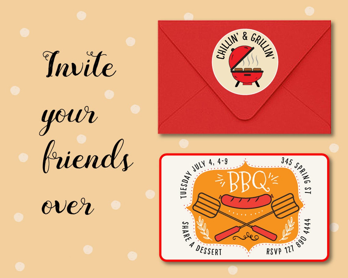 BBQ Clipart, Summer Barbecue Clipart, Picnic Clip Art, Bbq Invitation ...