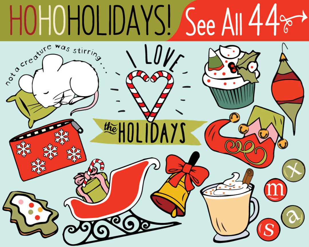 Holiday Clipart, Winter Clipart, Christmas Clipart, Xmas Clipart ...