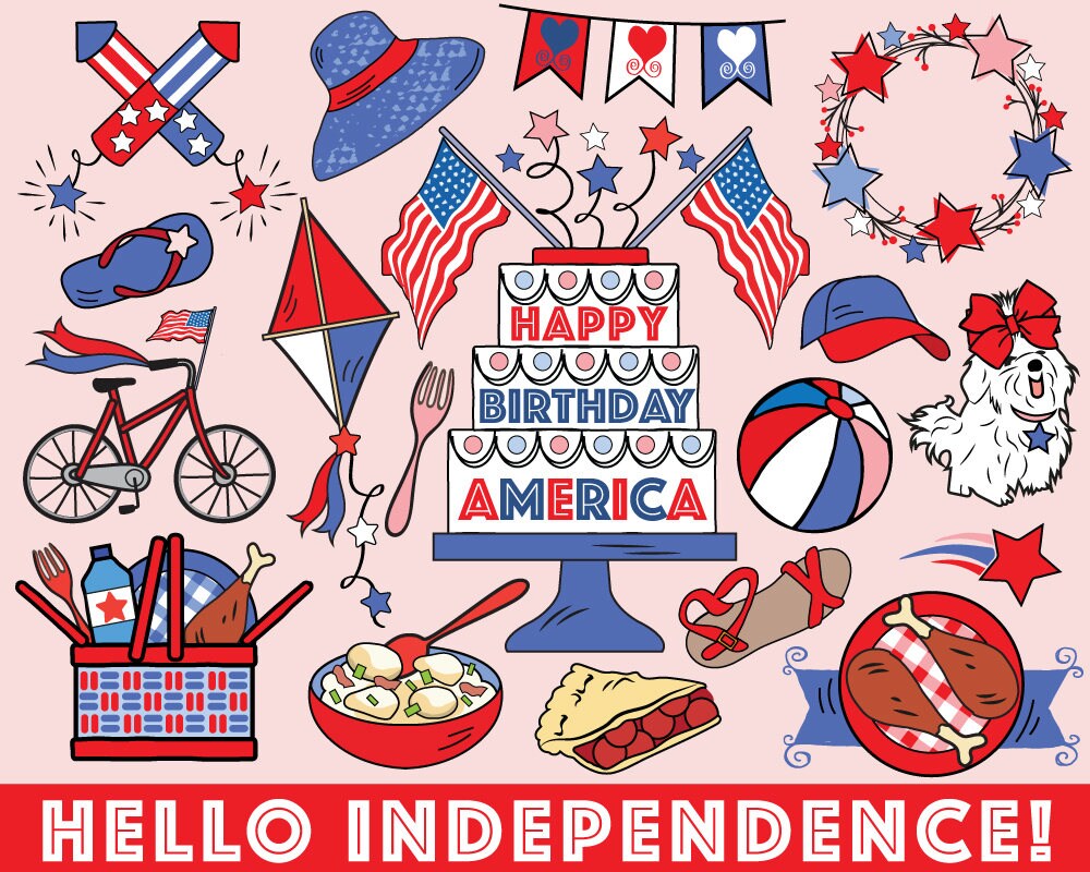 Fourth of July Clipart, Vector, Summer Clipart, 4th of July Clipart ...