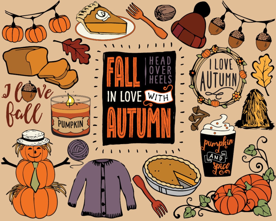 Fall Clipart With Pumpkins, Pumpkin Clip Art, Fall Clip Art, Autumn ...