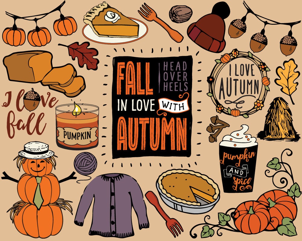 Fall Clipart With Pumpkins, Pumpkin Clip Art, Fall Clip Art, Autumn ...