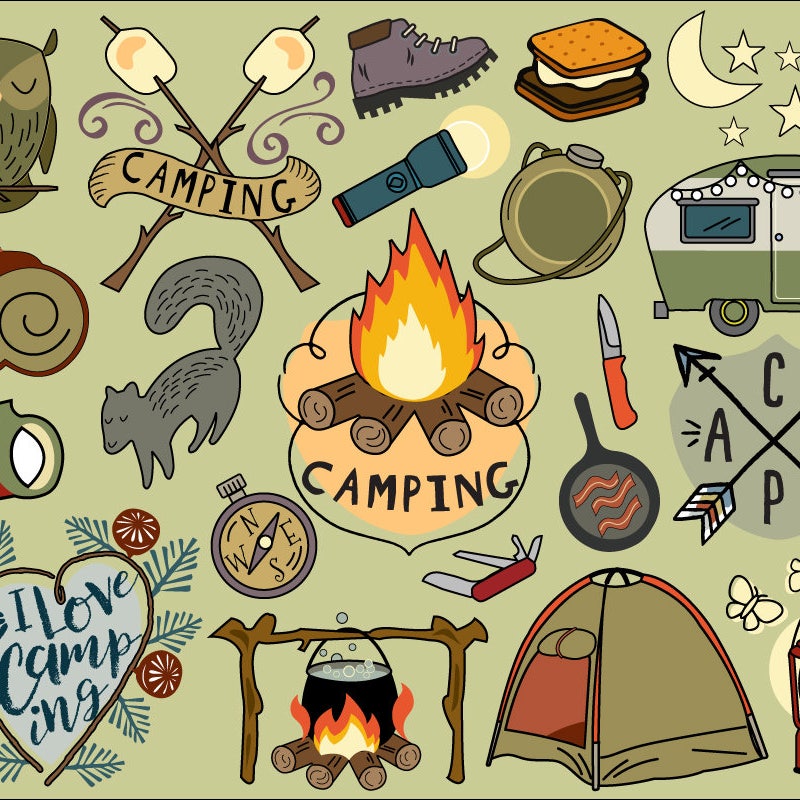 Camping Clip Art - Etsy