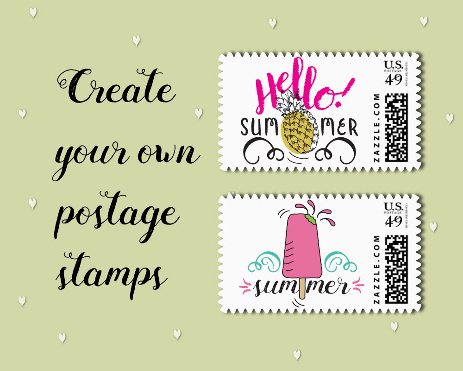 Hello Summer Clipart, Vector, Beach Clipart, Pineapple Clip Art, Doodle ...