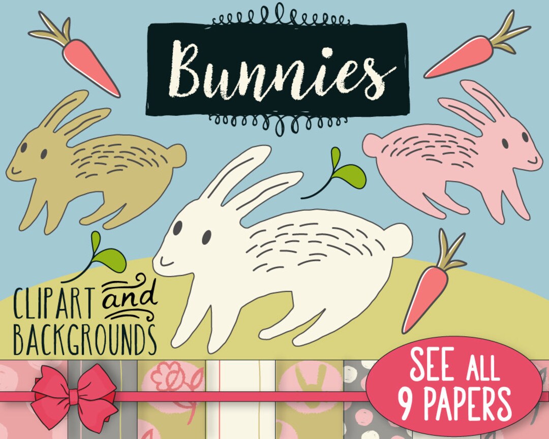 Bunny Clipart, Vector, Rabbit Clipart, Cute Rabbits, Cute Bunnies ...