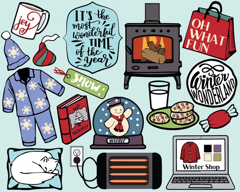 Winter Clipart, Winter Scrapbook, Holiday Clipart, Winter Sticker ...