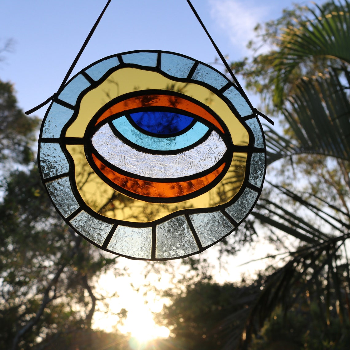 Stained Glass Psychedelic Eye Hanging Sun-catcher | Etsy