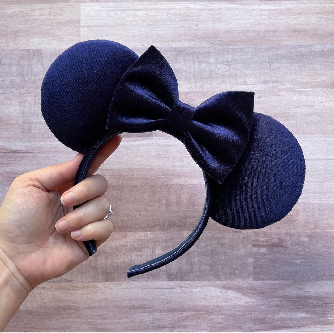 Midnight Navy Blue Velvet Mouse Ears - Etsy