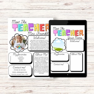 Colorful Meet the Teacher, Teacher All About Me, Start of the Year ...
