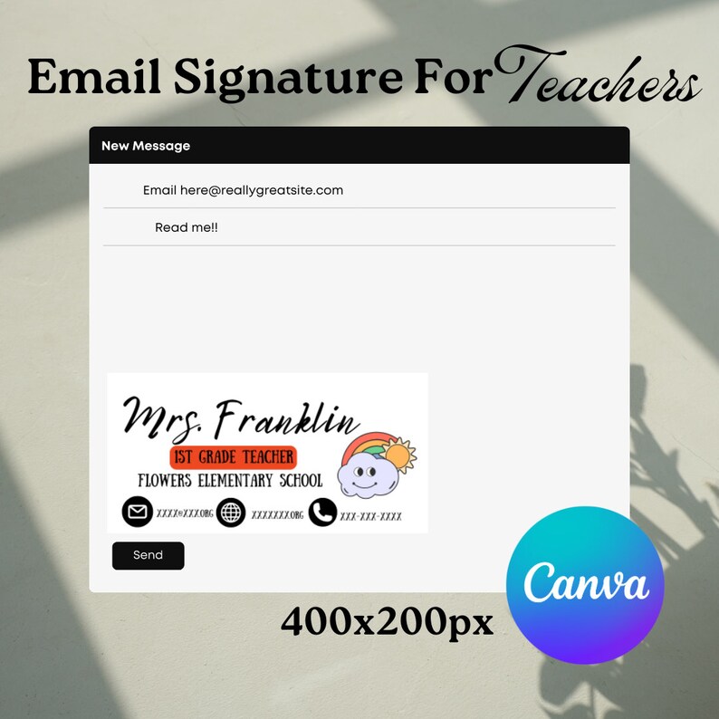 Teacher Email Signature, Retro Email Template for Teachers, Email ...
