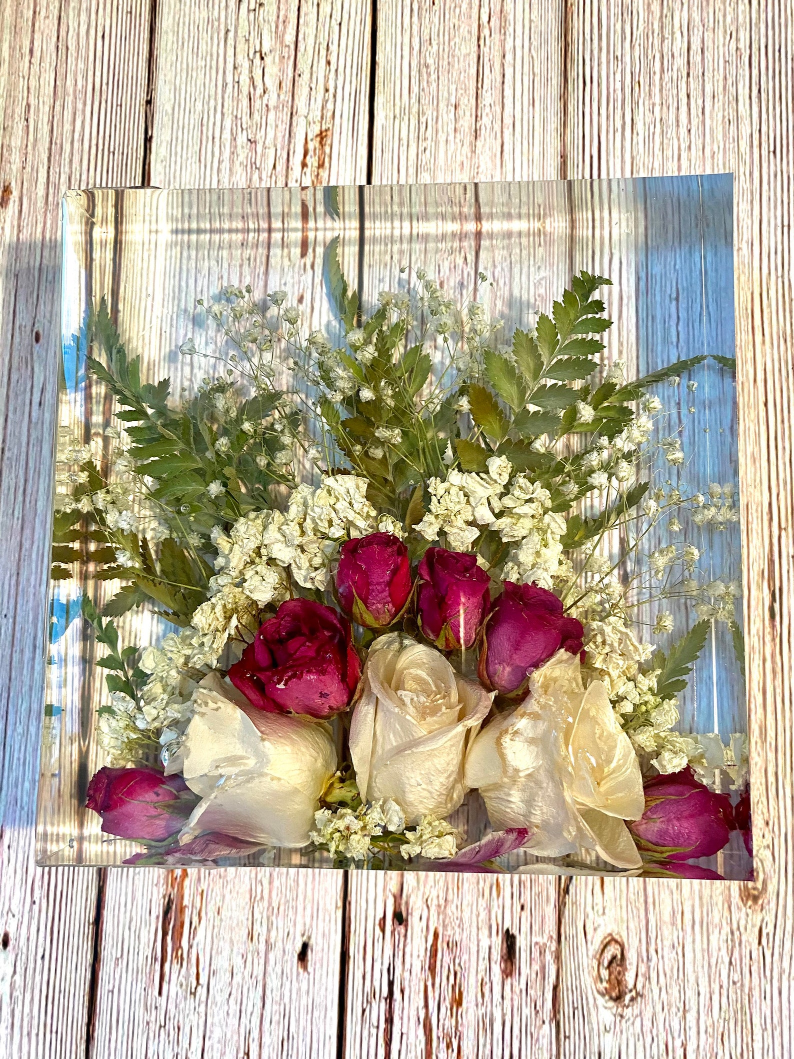 Wedding Flowers Preservation Epoxy Resin Block 10x10wedding - Etsy