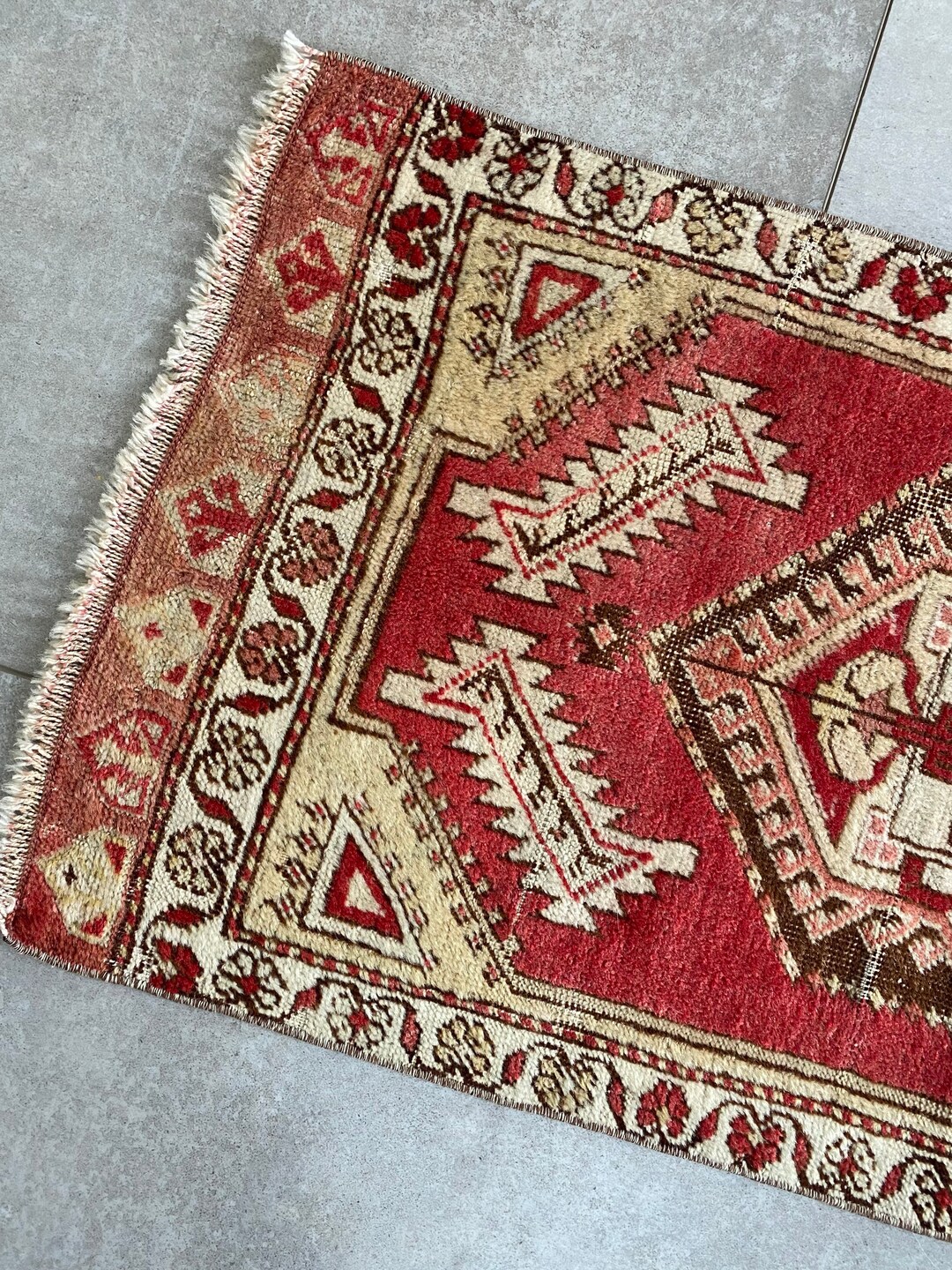 Vintage Mini Turkish Rug, Small Turkish Rug, Vintage Bathmat, Mini ...