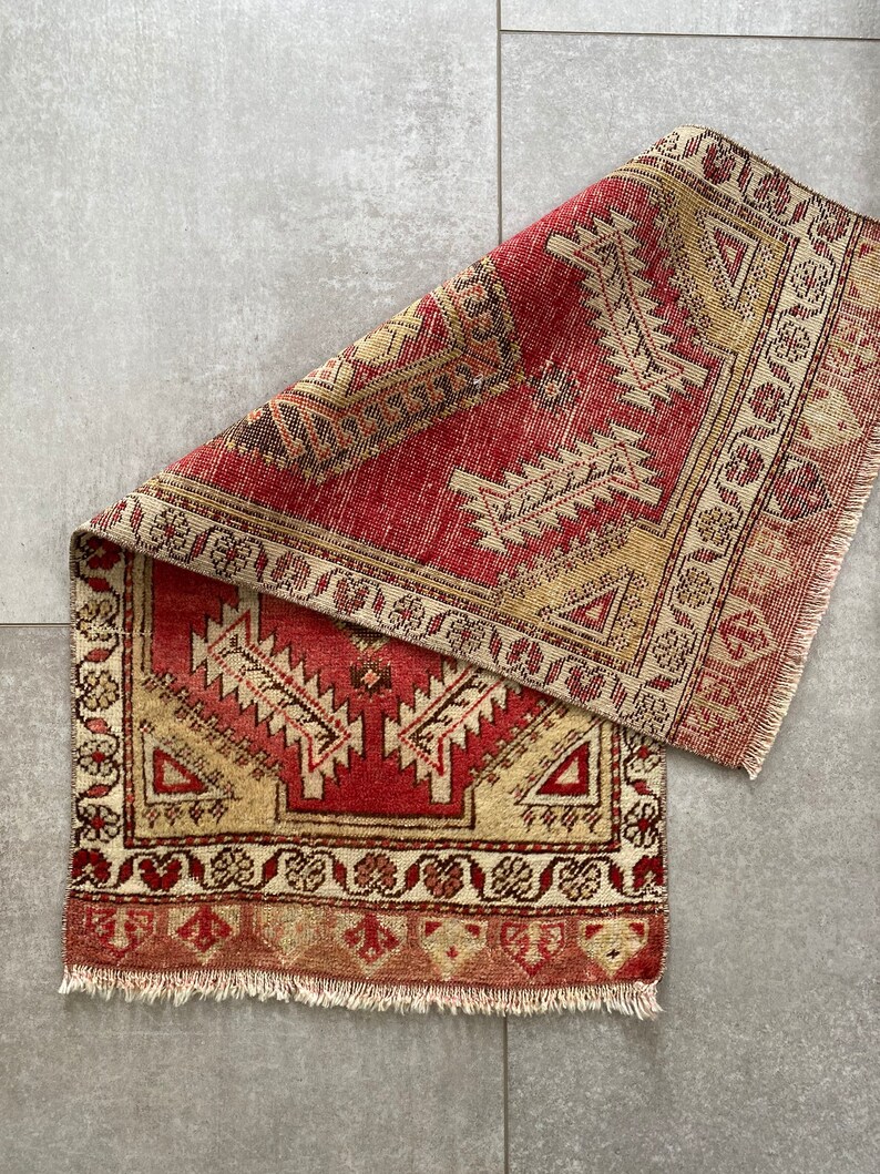 Vintage Mini Turkish Rug Small Turkish Rug Vintage Bathmat - Etsy