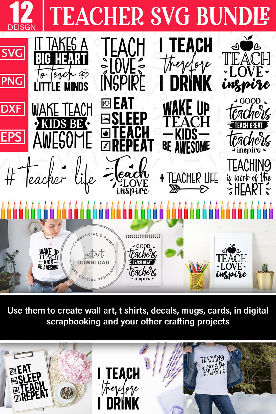 Teacher Svg Bundle Teacher Cut Files Teacher Life SVG - Etsy