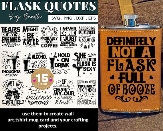 Flask Svg Bundle Flask Quotes Bundle Funny Drinking Quote | Etsy Canada