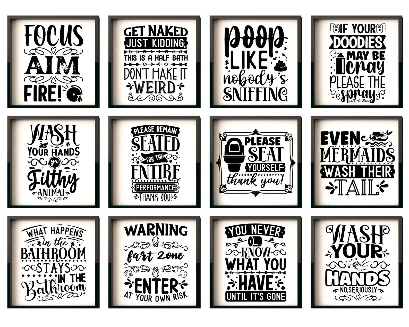 Bathroom Sign SVG Bundle Bathroom Sign Svg Bathroom Towel - Etsy