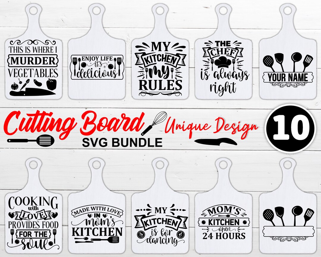 Cutting Board SVG Bundle, Wooden Plate, Cheese Board Svg, Charcuterie ...