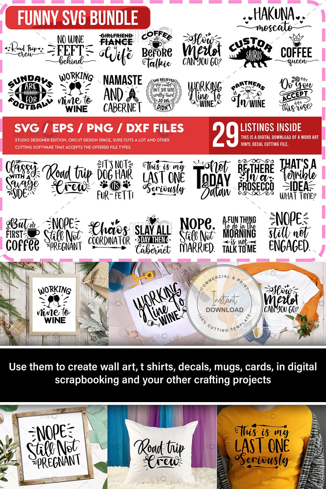 Funny SVG Bundle Funny SVG Sarcastic Svg Files Hilarious - Etsy