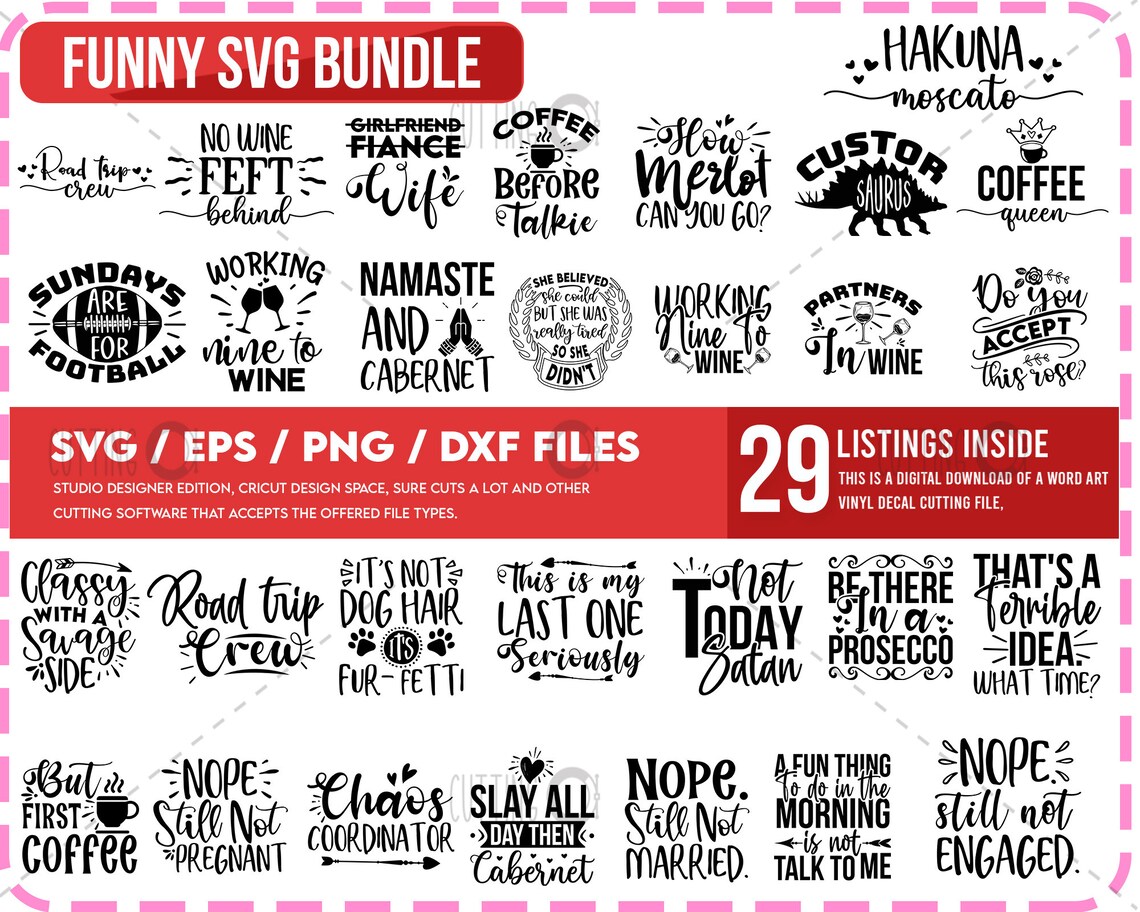 Funny SVG Bundle Funny SVG Sarcastic Svg Files Hilarious - Etsy