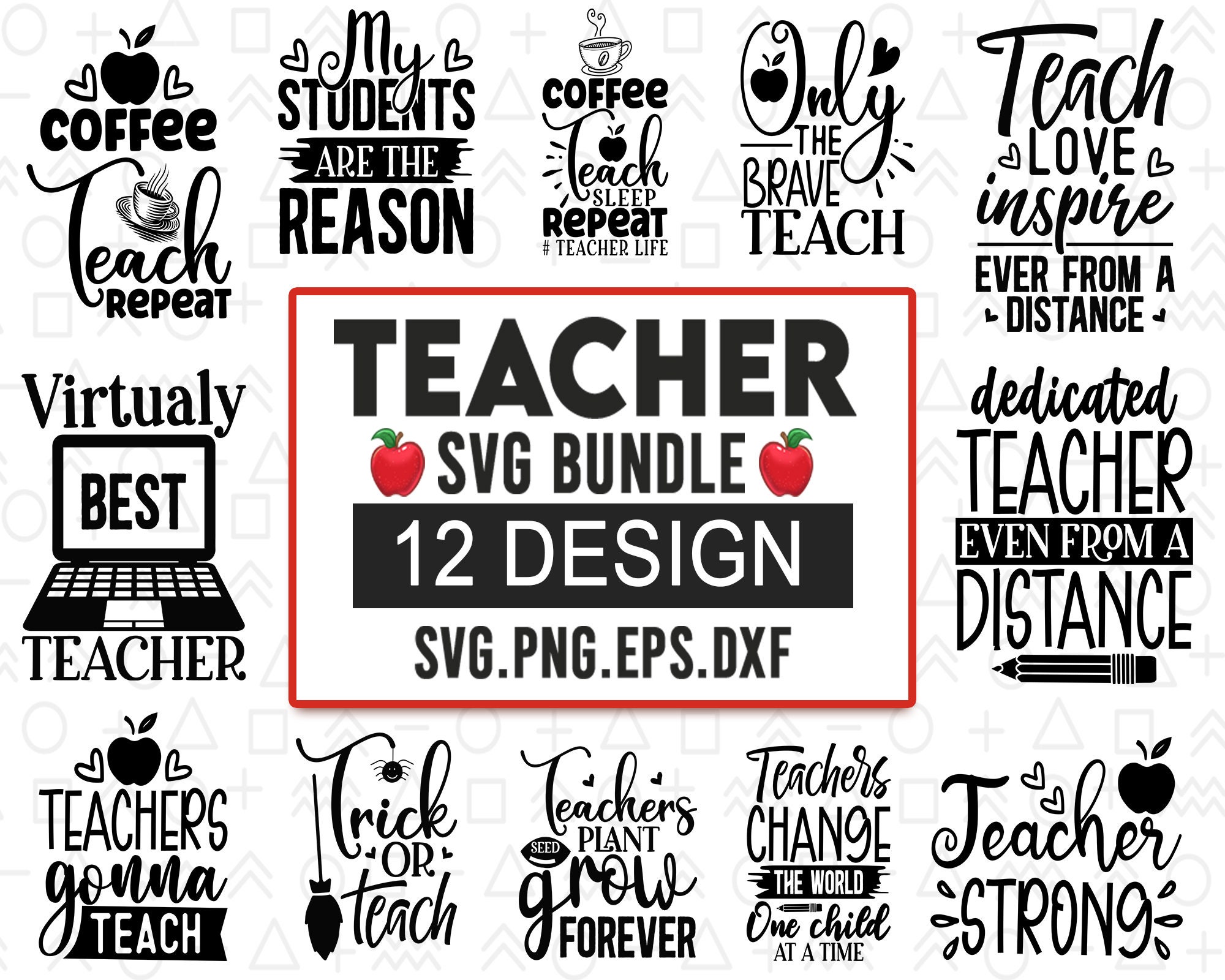 Teacher Svg Bundle Teacher Cut Files Teacher Life Svg Etsy
