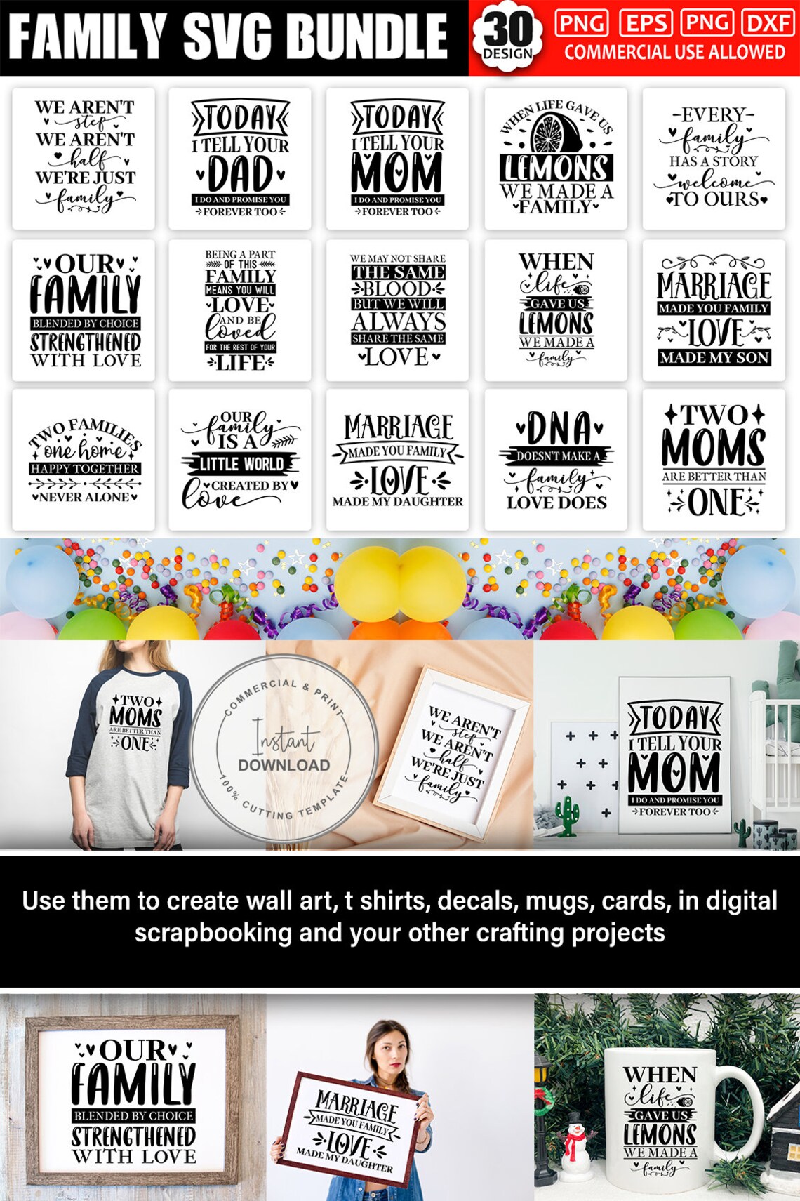 Family SVG Bundle Farmhouse svg Family svg Kitchen svg | Etsy