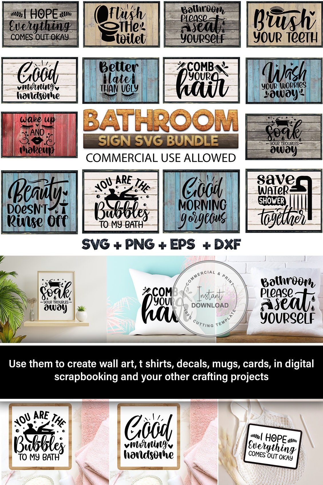 Bathroom Svg Bundle Bathroom Sign Svg Bathroom Towel Svg Etsy