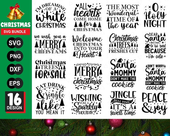 Christmas SVG Bundle Svg Christmas Winter Blessing Merry | Etsy