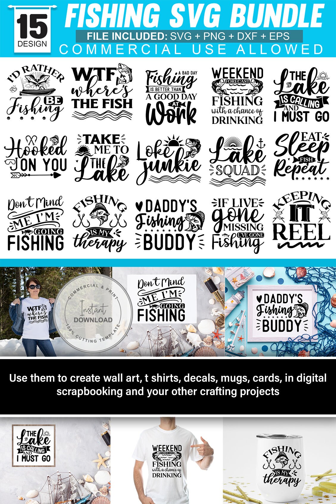 Fishing SVG Bundle Fishing Svg Fishing Cut Files Fisherman - Etsy