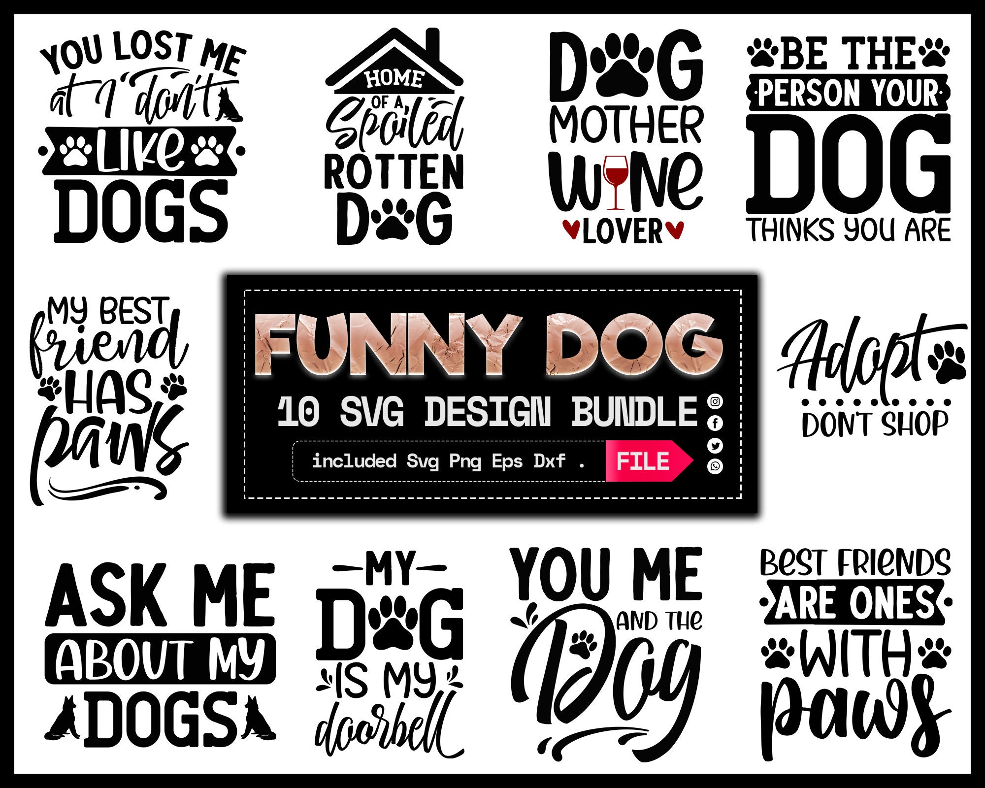 Dog SVG Bundledogs SVG Dog Bandana Designs Dog Life Svg - Etsy
