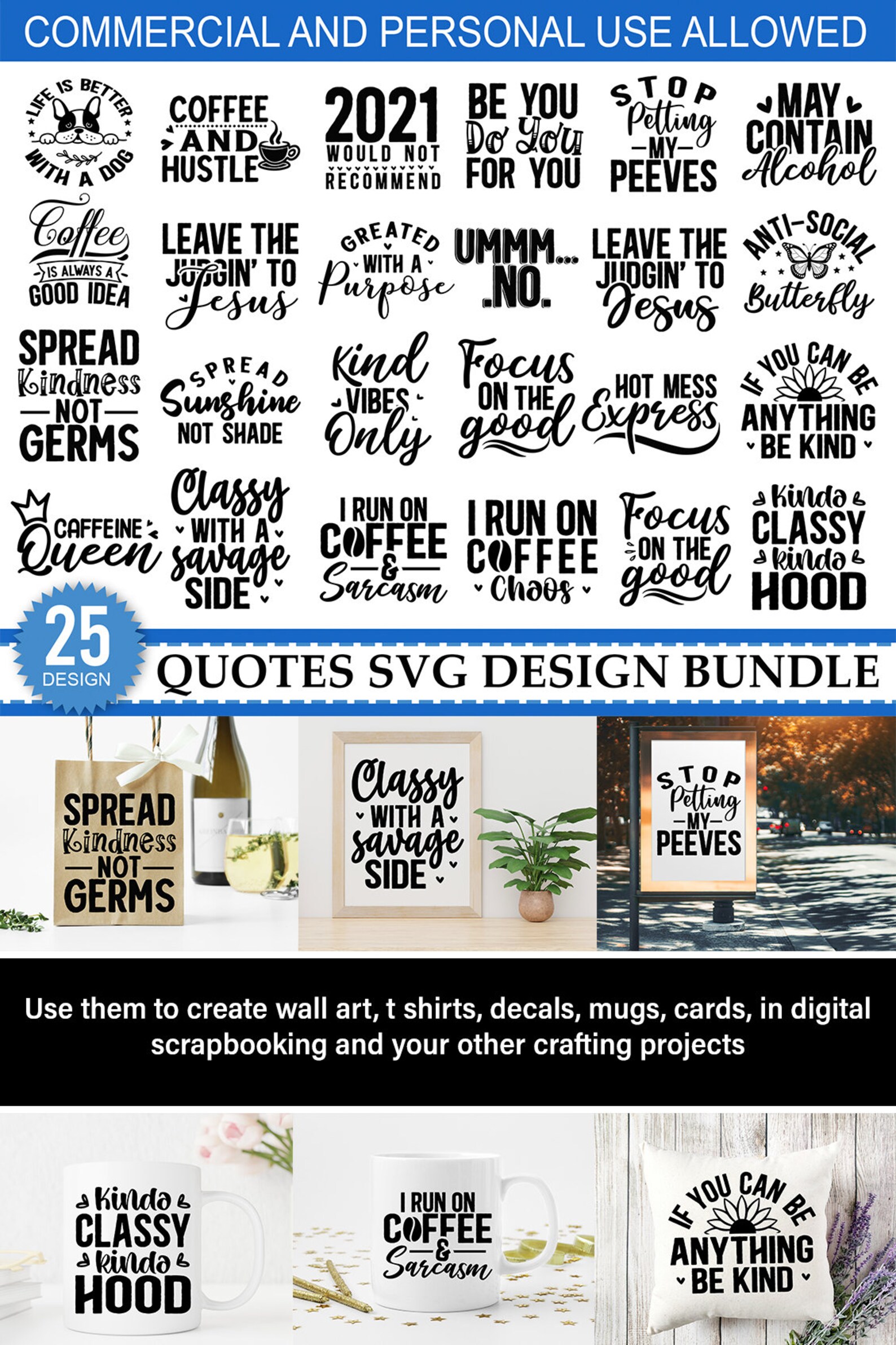Quotes SVG Bundle Funny Quotes Svg Motivational Quotes Svg - Etsy