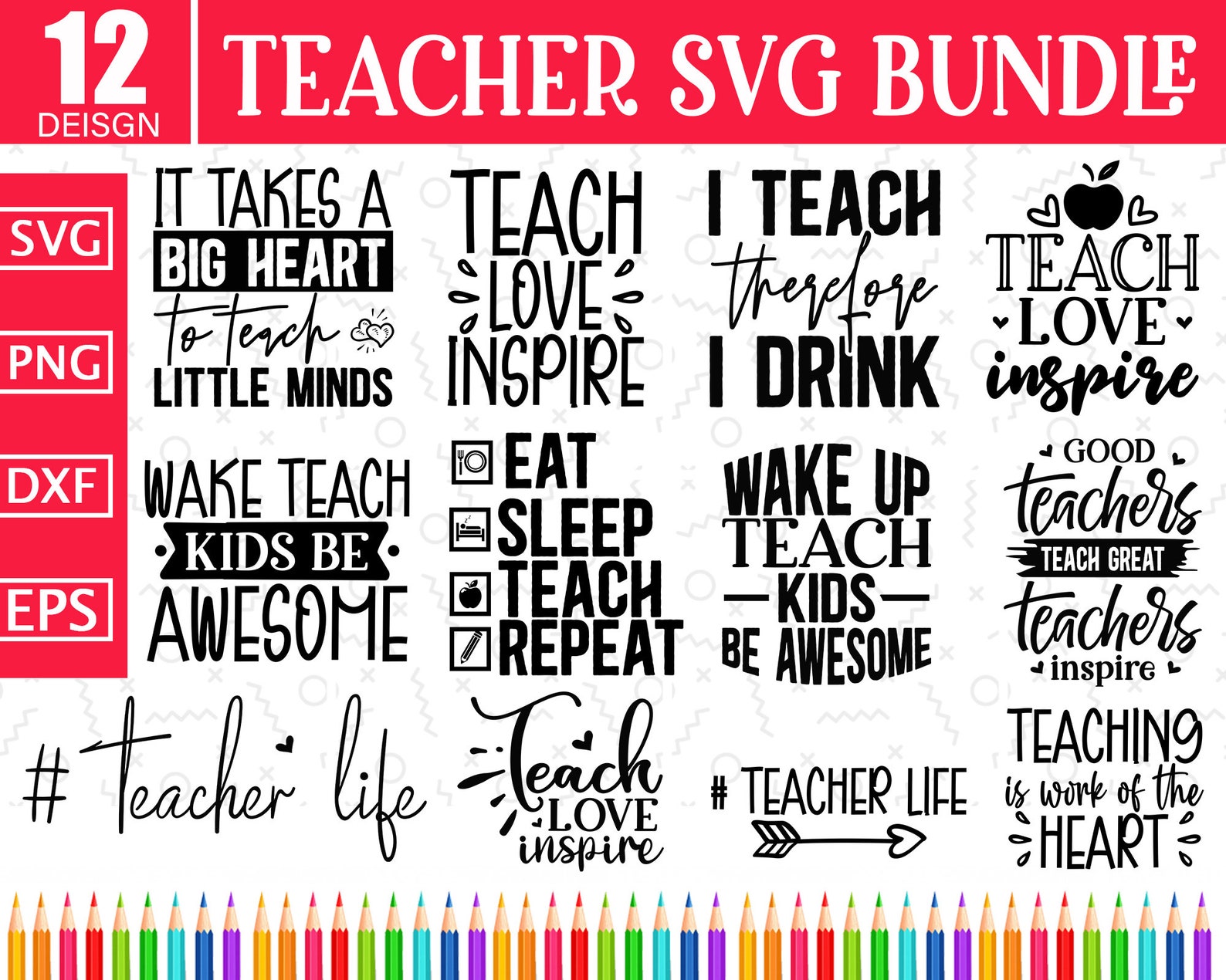 Teacher Svg Bundle Teacher Cut Files Teacher Life SVG - Etsy