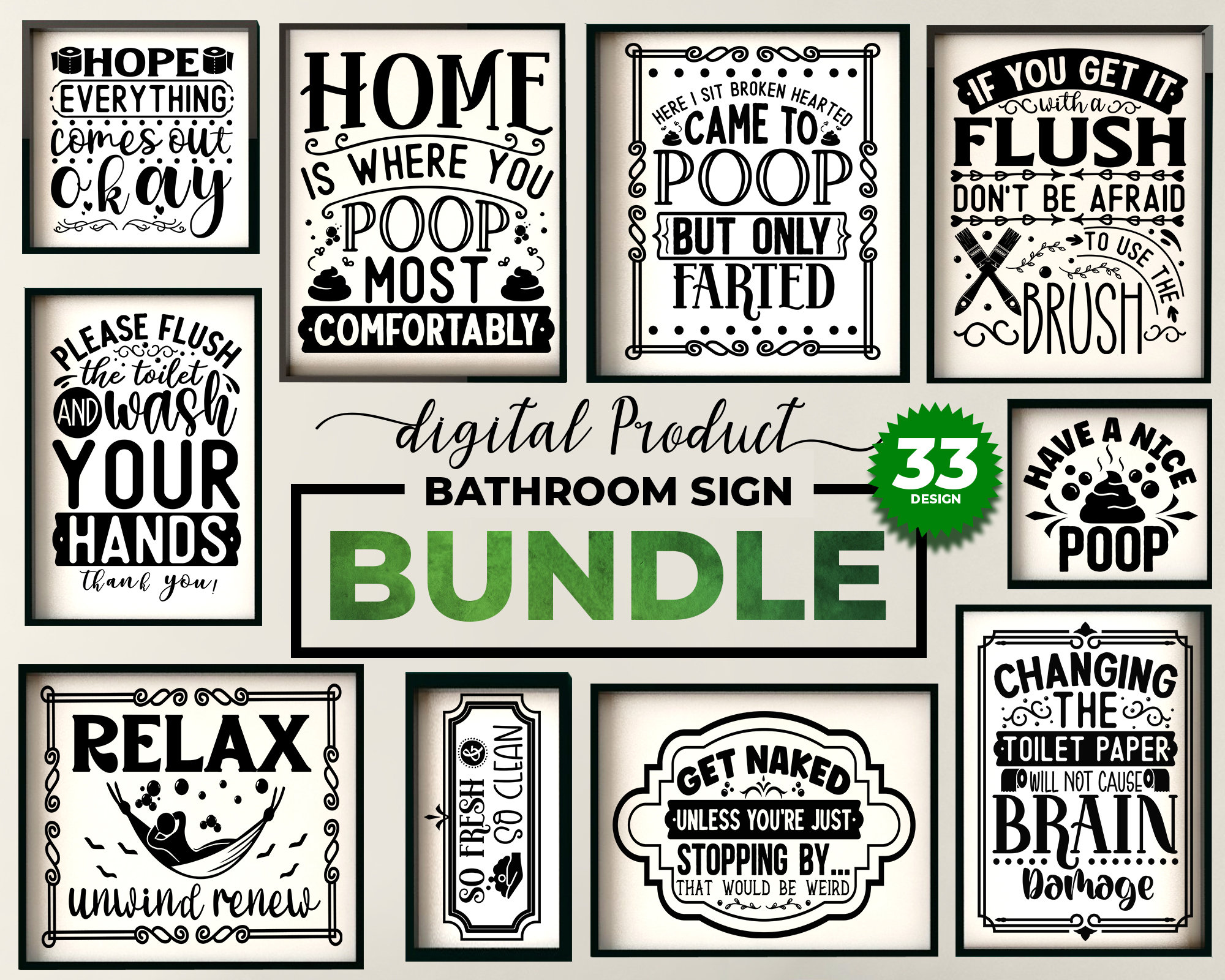 Bathroom Sign SVG Bundle Bathroom Sign Svg Bathroom Towel - Etsy