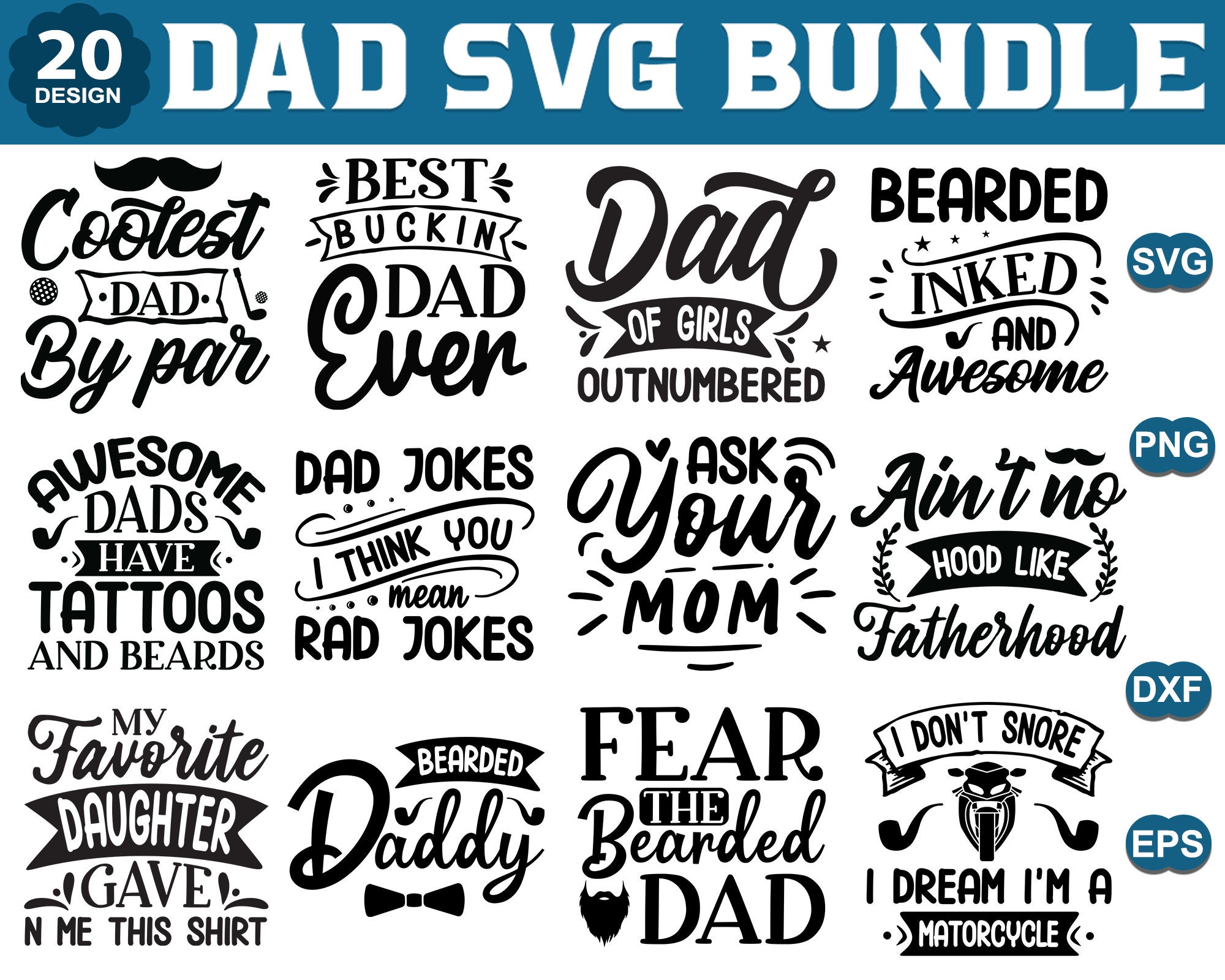 Dad SVG Bundle Fathers day bundle Dad gift svg Daddy shirt | Etsy