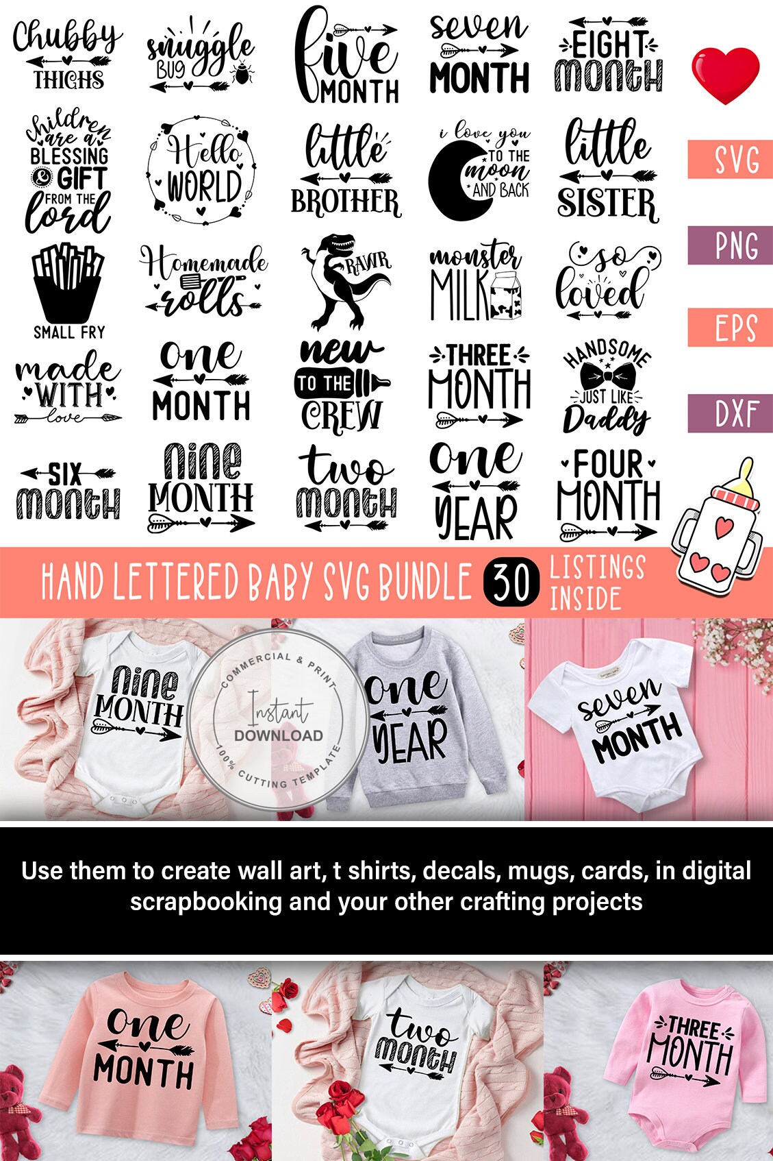 Hand Lettered Baby Svg Bundle Baby Onesie SVG Newborn SVG - Etsy