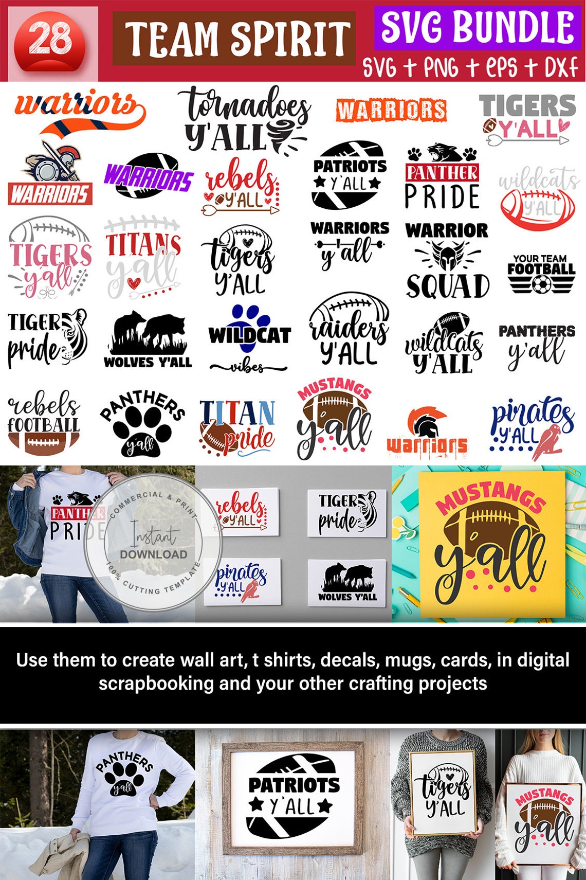 Team Spirit SVG Bundle Team Spirit School Soccer Basketball - Etsy