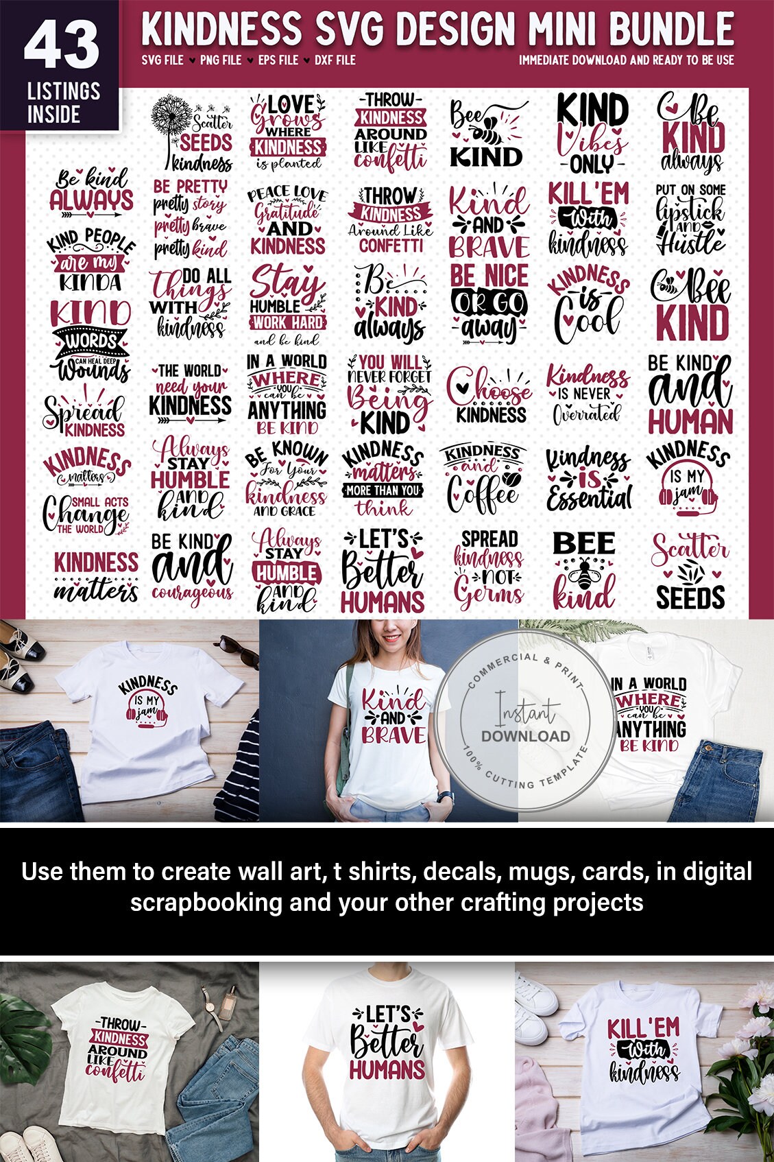 Kindness SVG Bundle Thankful Svg Grateful Svg Be Kind Svg - Etsy