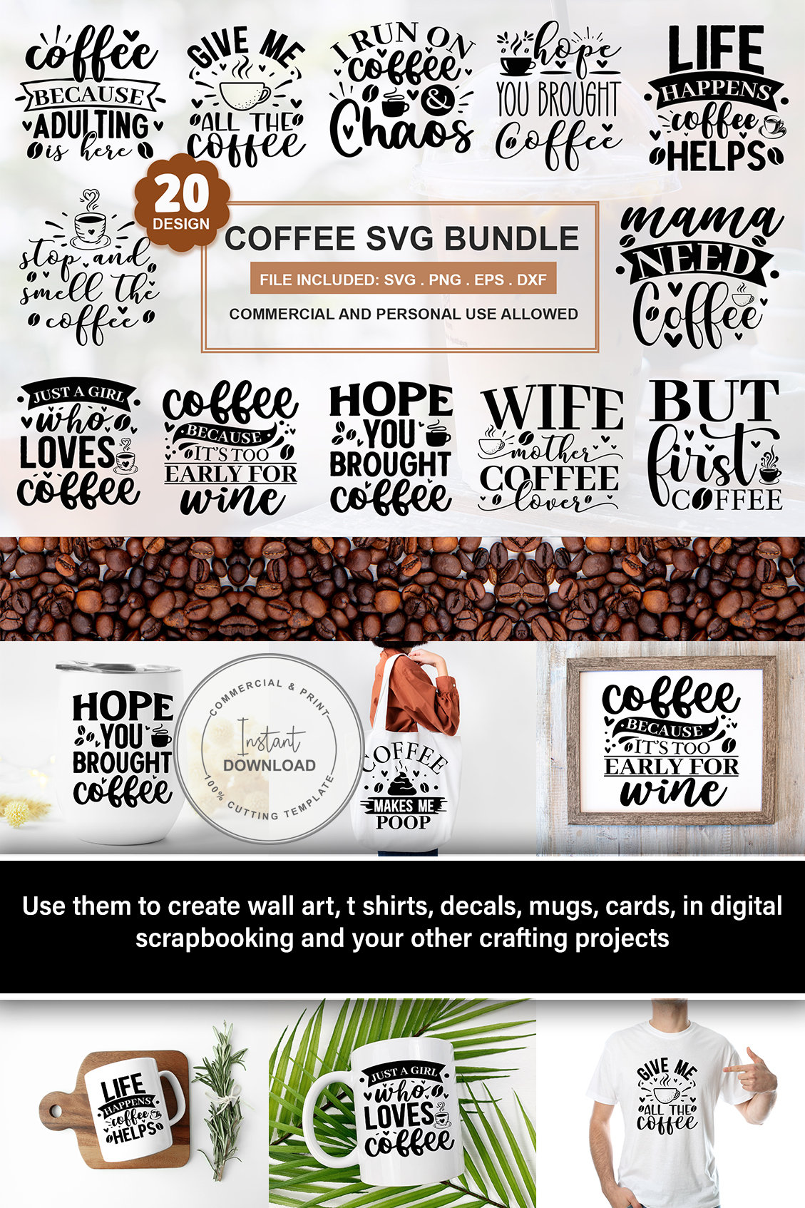 Coffee Svg Bundle Coffee Svg coffee lover svg Mug Sayings | Etsy