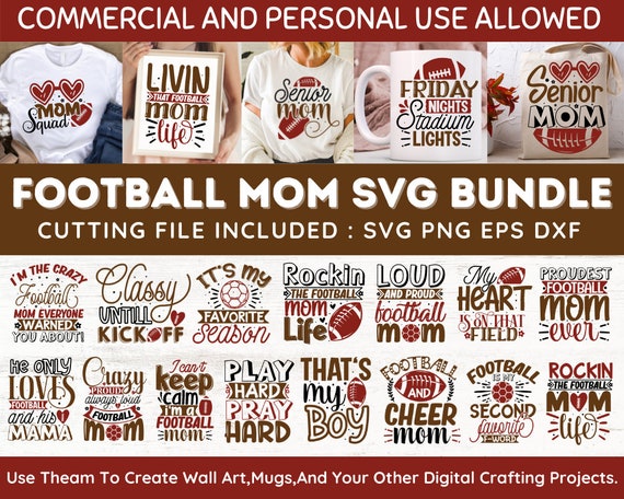 Football Mom SVG Bundle Football Bundle Football Mom Love | Etsy