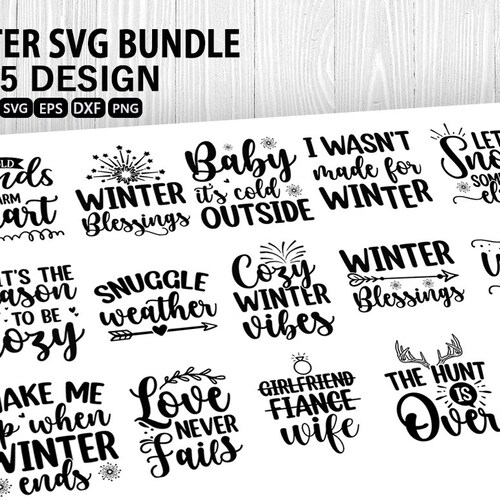 Winter Svg Bundle Winter Saying Quotes Winter SVG Holiday - Etsy