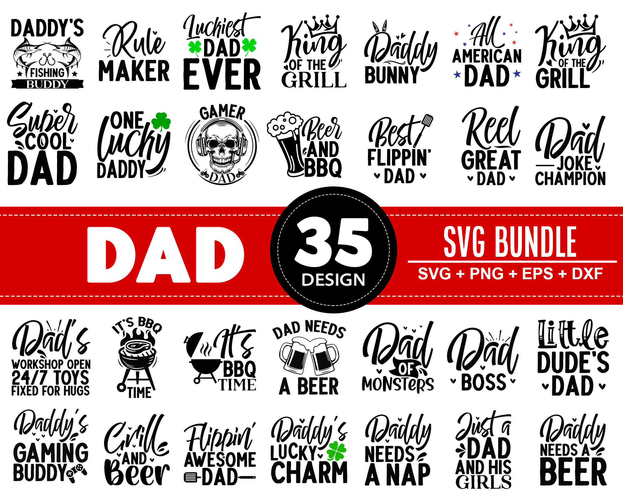 Dad SVG Bundle Fathers Day Bundle Dad Gift Svg Daddy Shirt - Etsy