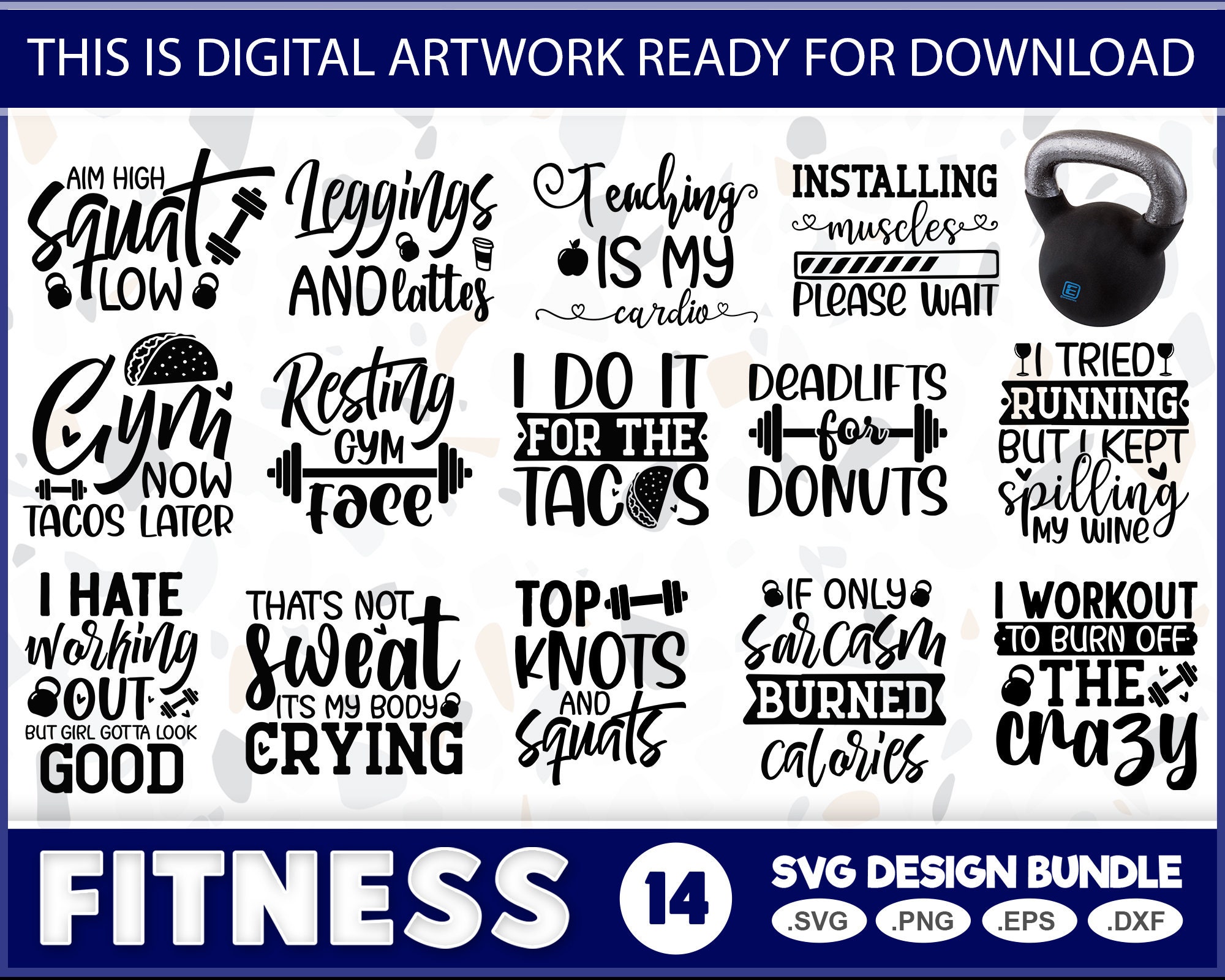 Fitness SVG Bundle Fitness Svg Gym Svg Workout Motivation - Etsy