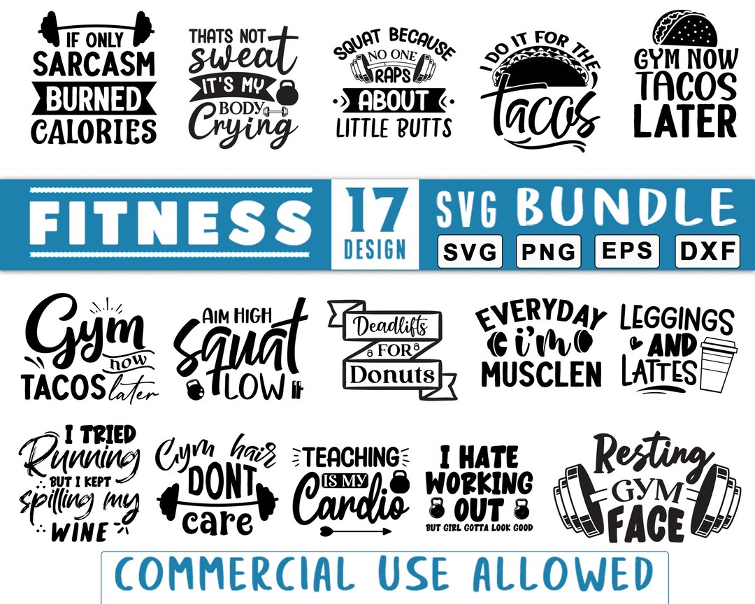 Fitness SVG Bundle, Fitness svg, Gym svg, Workout Motivation svg ...