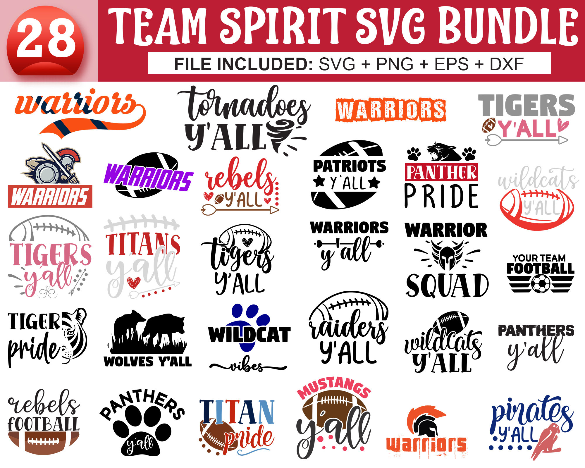 Team Spirit SVG Bundle Team Spirit School Soccer Basketball - Etsy
