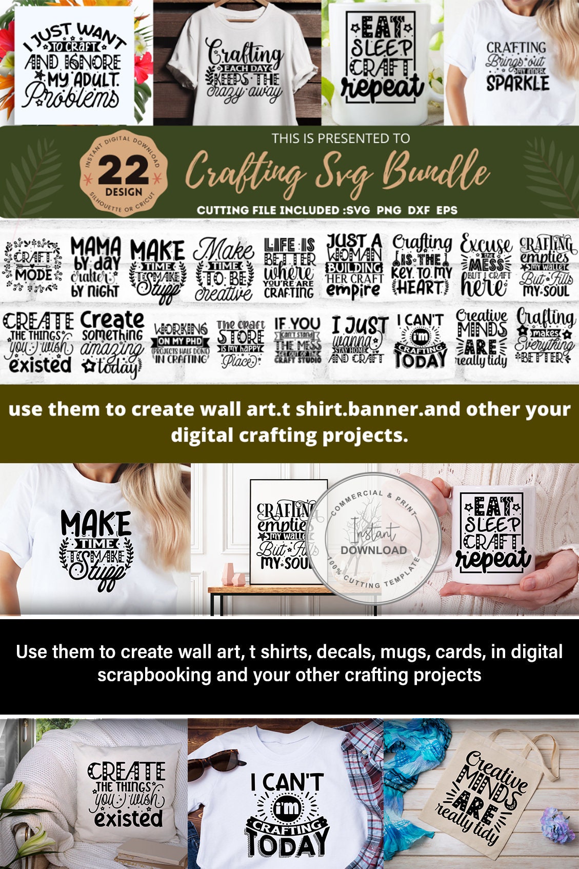 Crafters SVG Bundle Crafting Quote Svg Crafting Design | Etsy