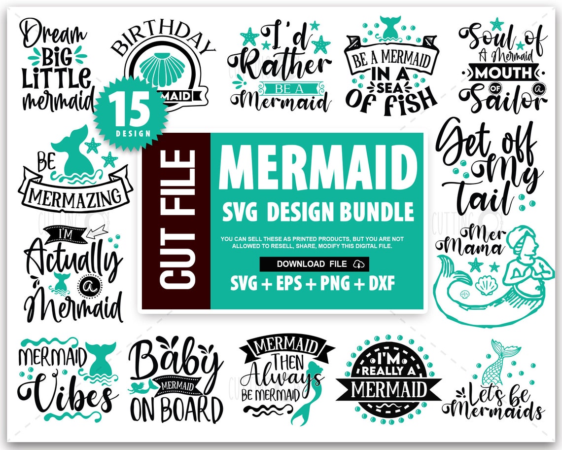 Mermaid SVG Bundle Little Mermaid Mermaid Tail Svg Mermaid - Etsy