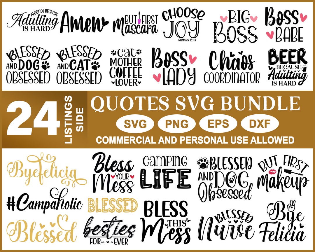 Quotes SVG Bundle V05, Funny Quotes Svg, Motivational Quotes Svg, Life ...